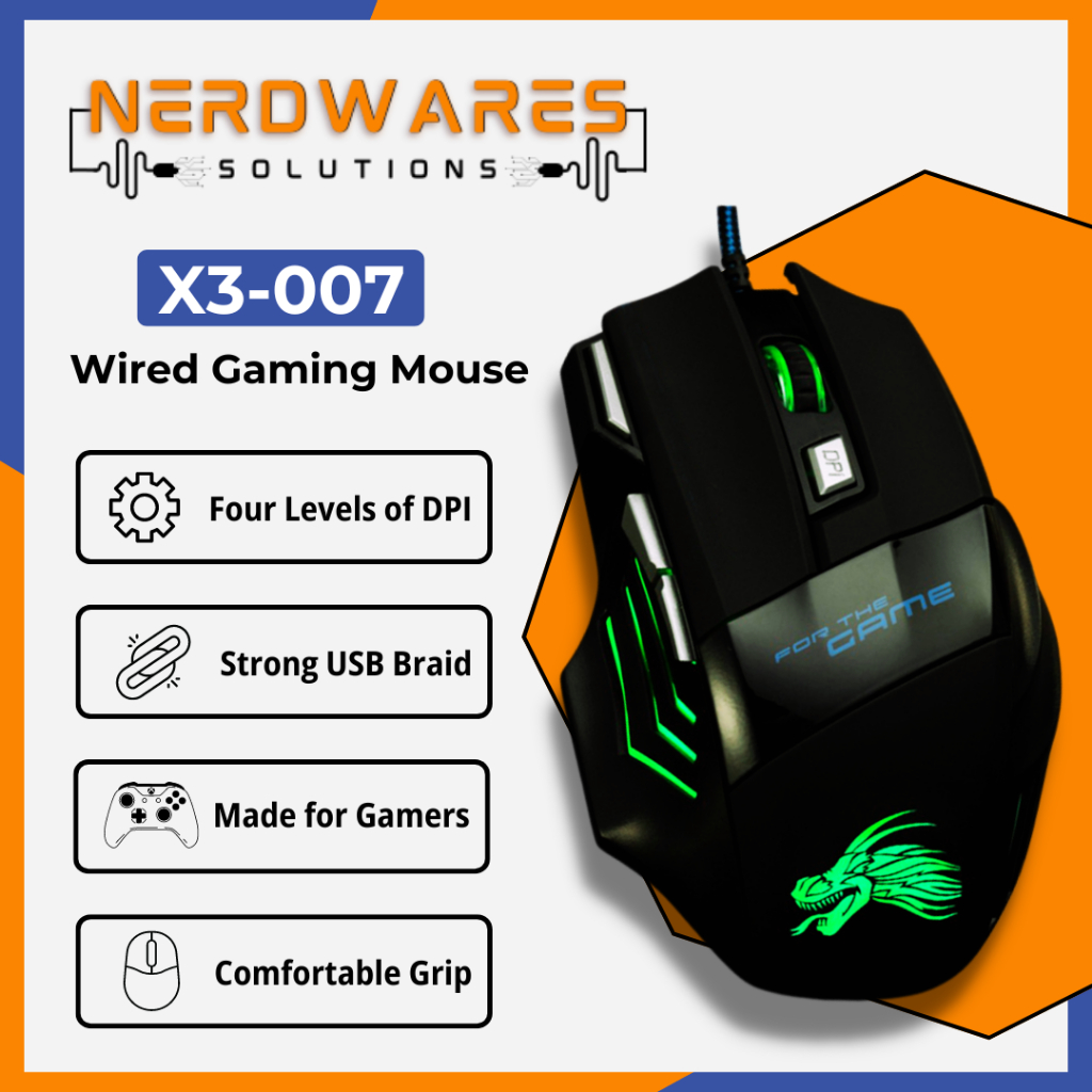 Technophile Gears X3-7 RGB LED Wired Gaming Mouse 7D USB Optical ...