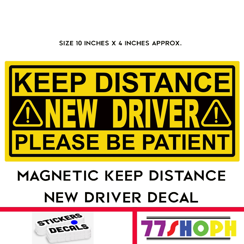 Magnetic Keep Distance New Driver Decal Sticker | Shopee Philippines