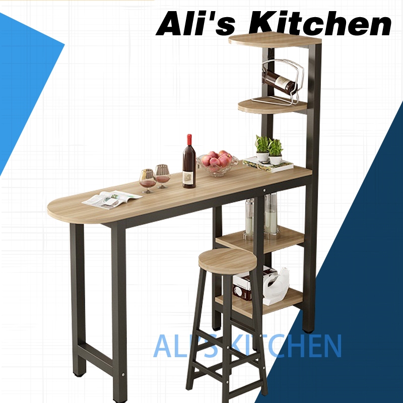 Bar table with storage rack simple household high table partition table ...