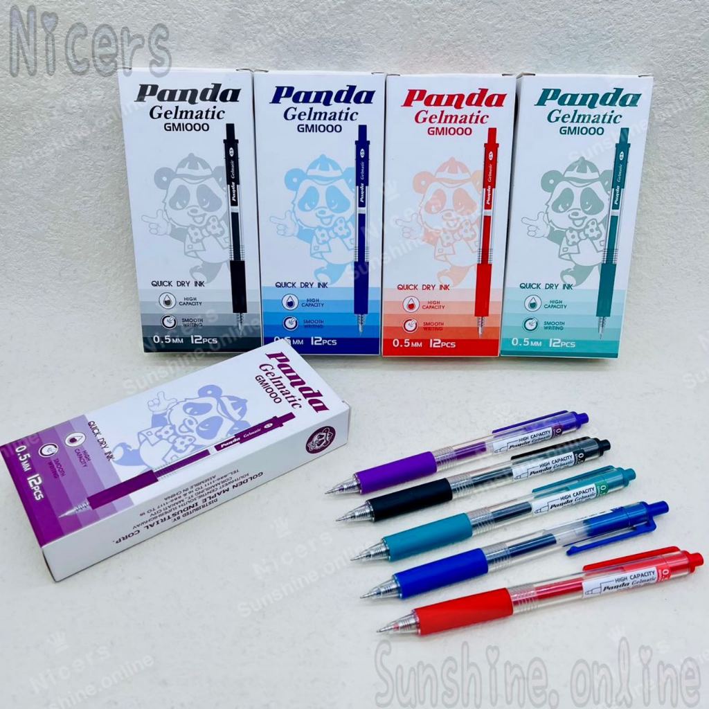 0.5mm Panda GelMatic 12pcs quick dry pen High Capacity | Shopee Philippines