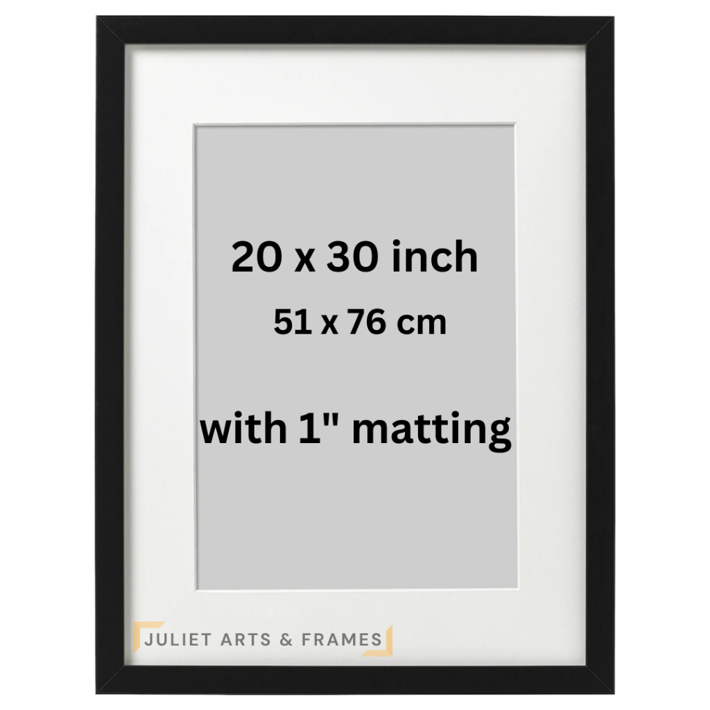 20 x 30 inch FRAME with 1 inch MATTING - WALL DECOR (ONE INCH FRAMES ...