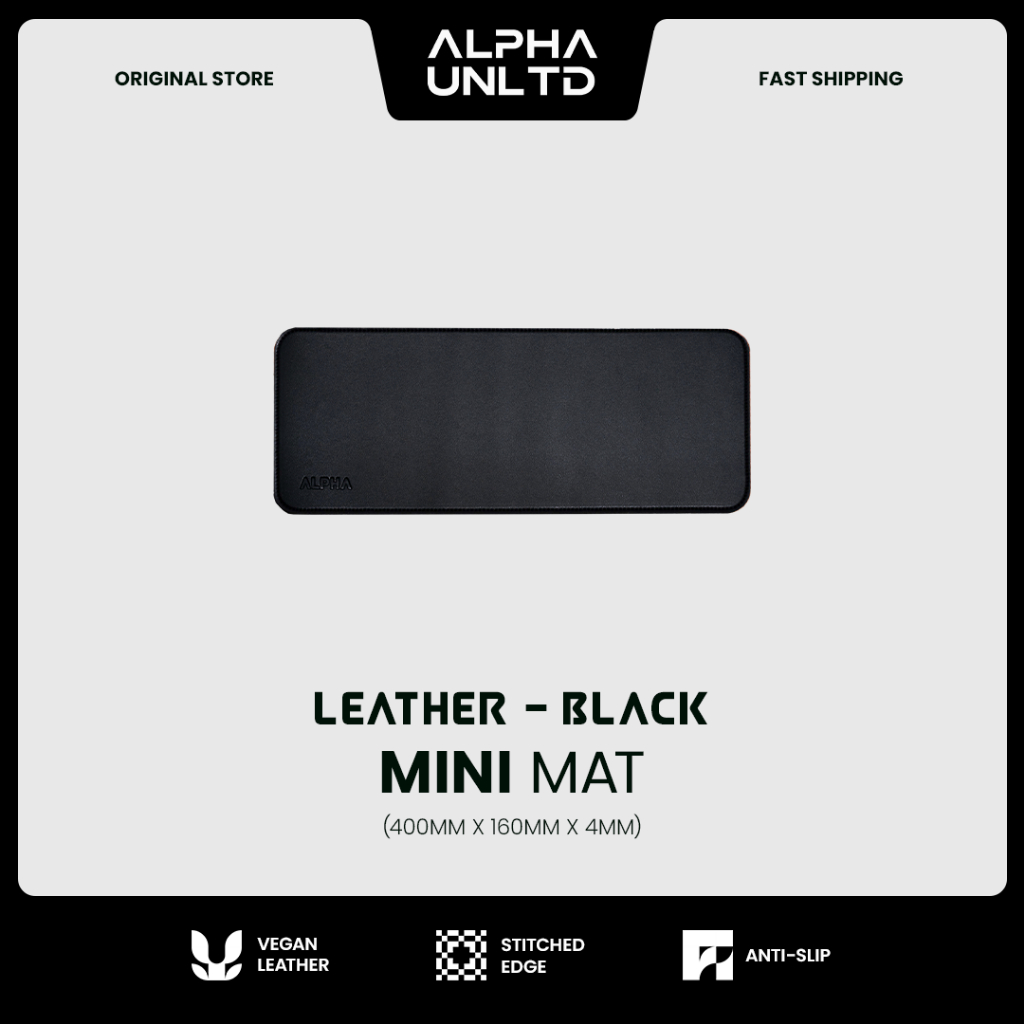 Alpha Unltd Leather Minimat | (Black) | (400x160x4mm) | Shopee Philippines
