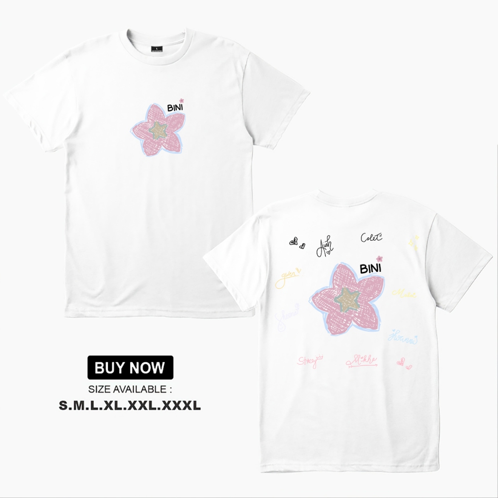 bini shirt pink five-pointed star design pure cotton T-shirt | Shopee ...