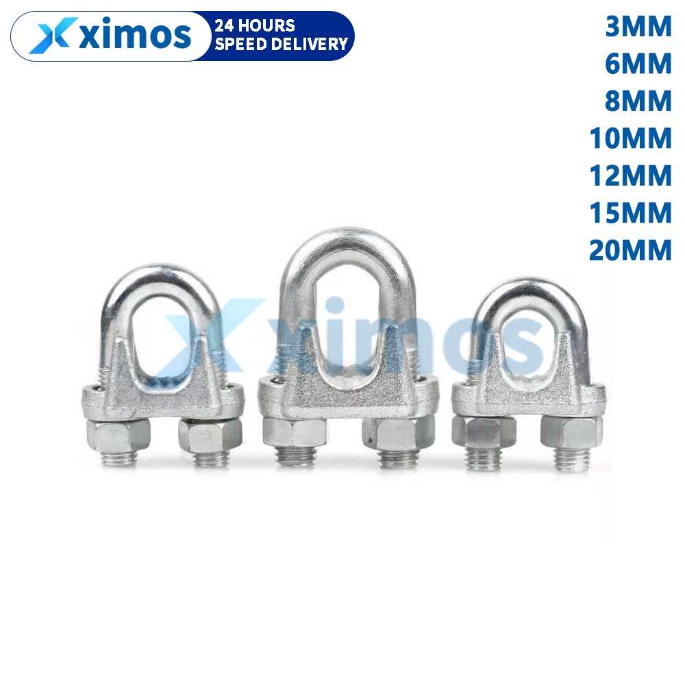 3-12mm Wire Rope Clip Steel Galvanized Wire GI Cable U Clamps Saddle ...