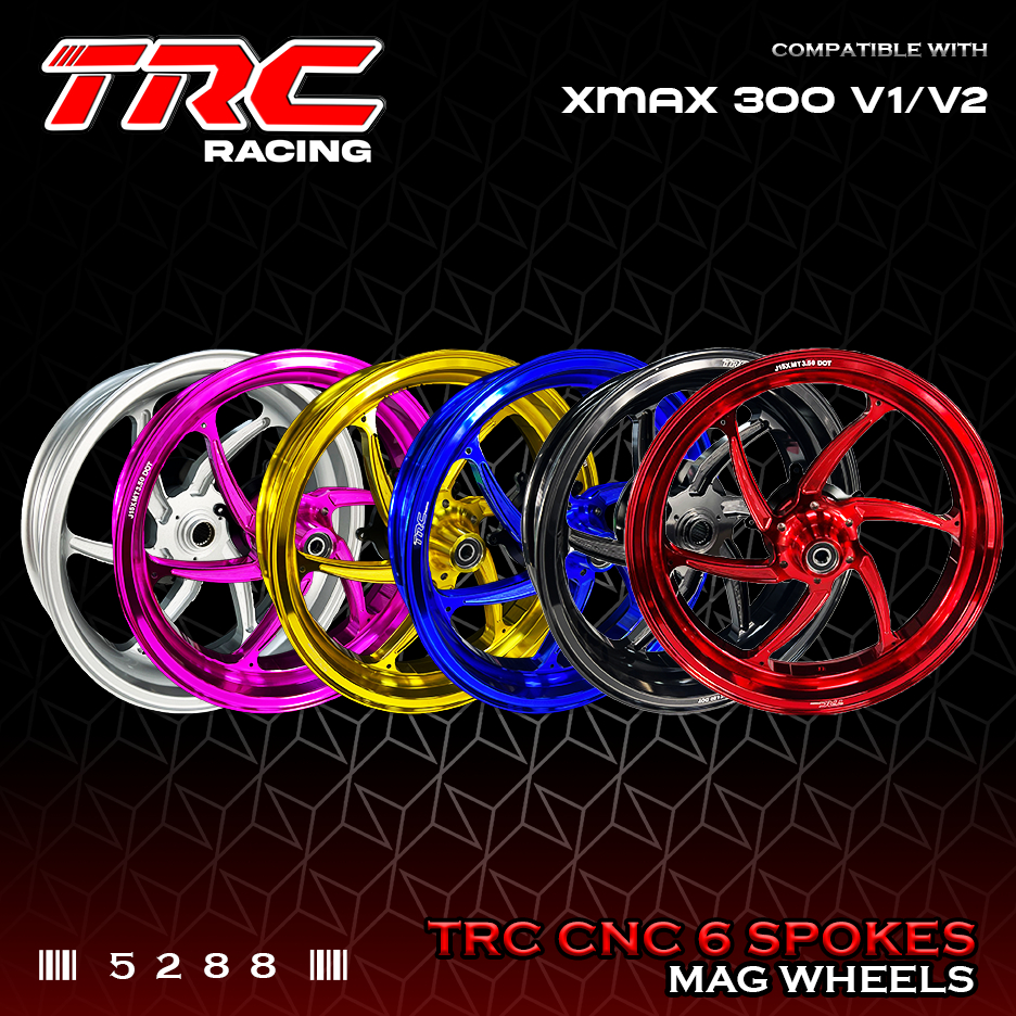 TRC CNC 6 SPOKES MAG WHEELS (3.5*15 F x 4.0*14 R) for XMAX 300 V1/V2 5288 | Shopee Philippines