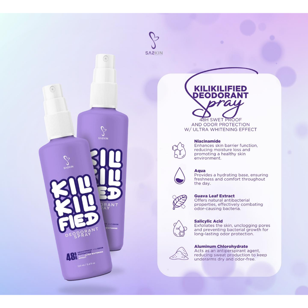 SASKIN Kili Kili Fied Deodorant Spray S Miss Flawless Deo Whitening ...