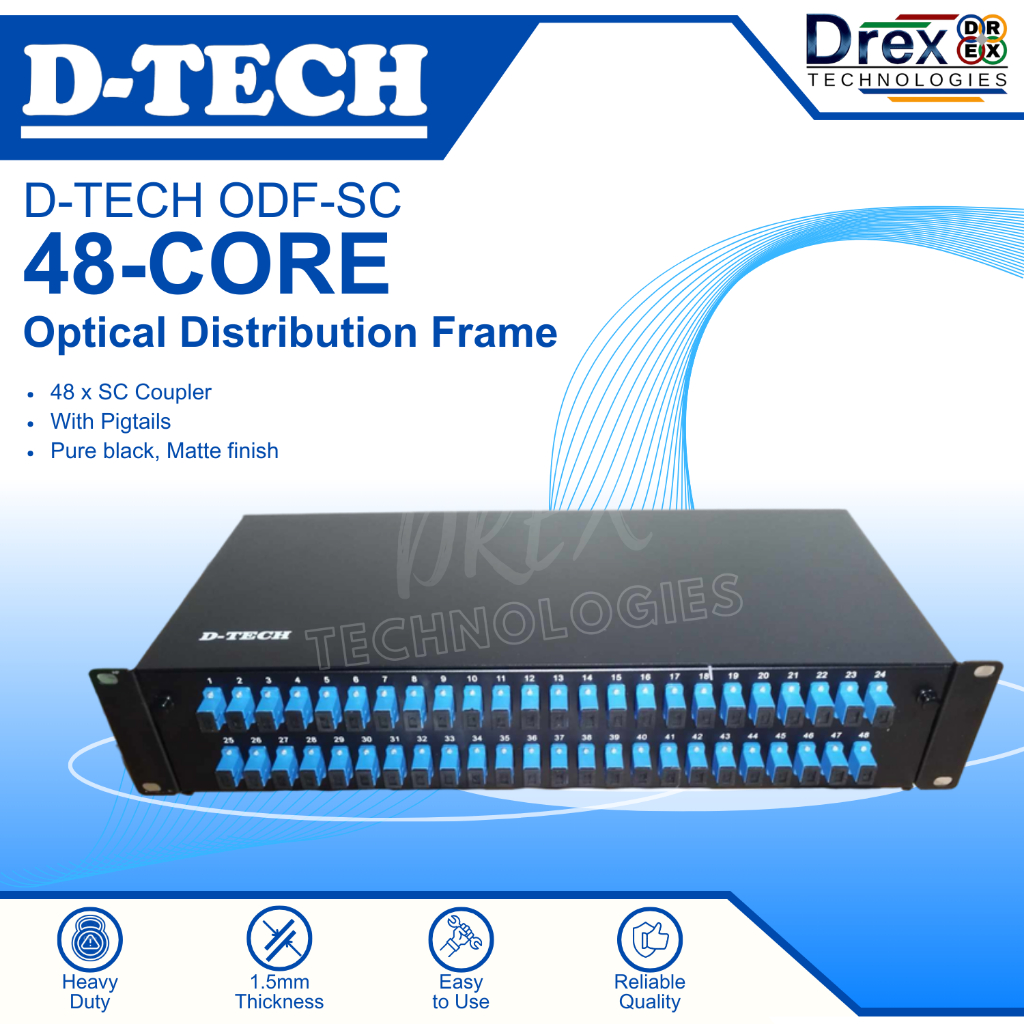 D-TECH ODF-48 Optical Distribution Frame 48 Core With 48pcs SC/UPC ...