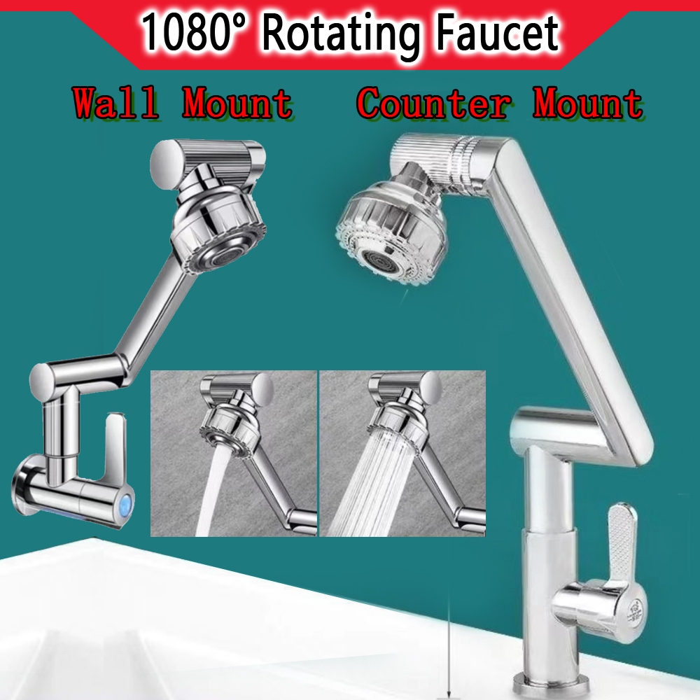 Faucet Kitchen 1080° Rotate Stainless Faucet For Lavatory Faucet ...