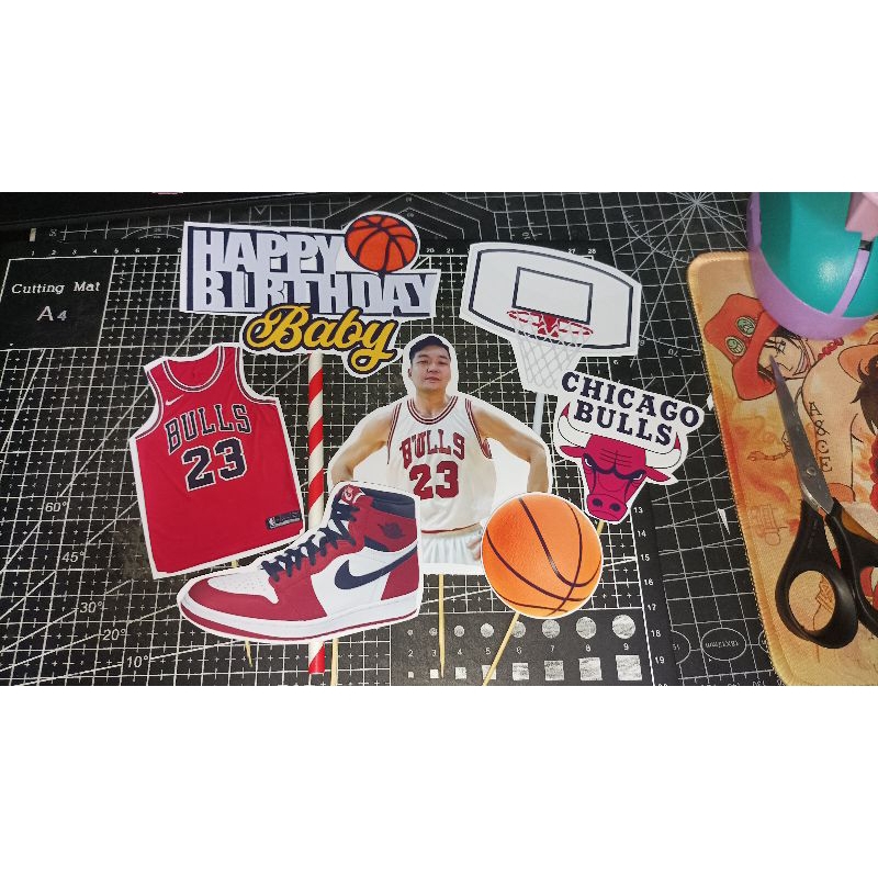customized photo printed cake toppers Jordan basketball player themed ...