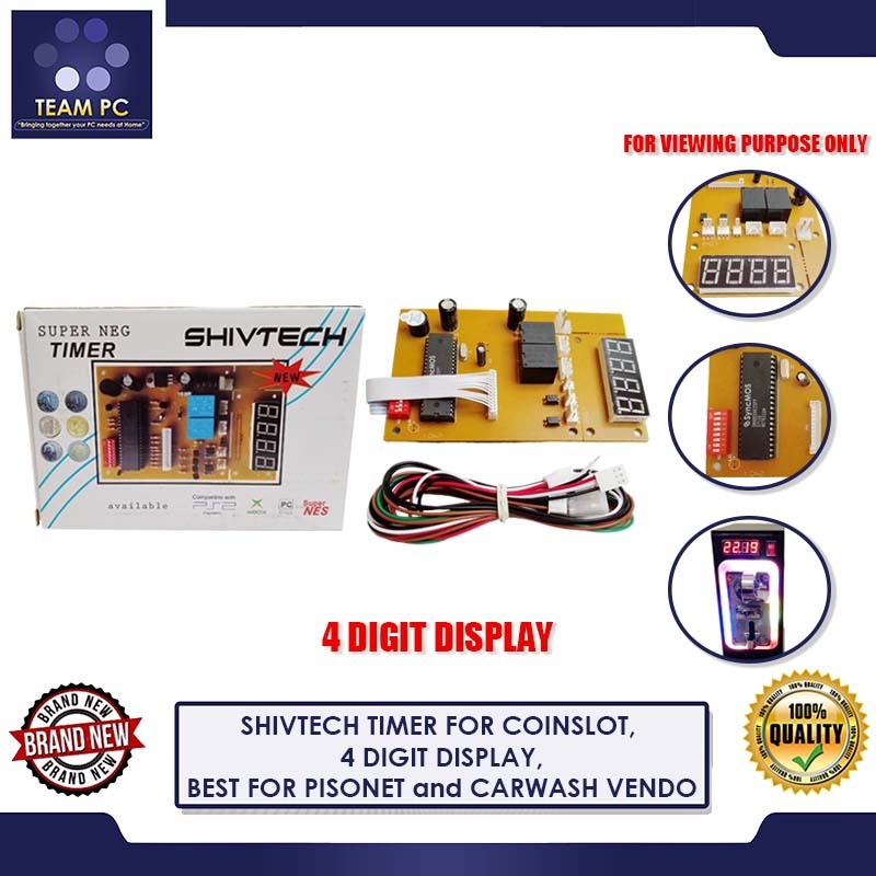 TEAM PC SHIVTECH TIMER FOR COINSLOT, 4 DIGIT DISPLAY, BEST FOR PISONET ...