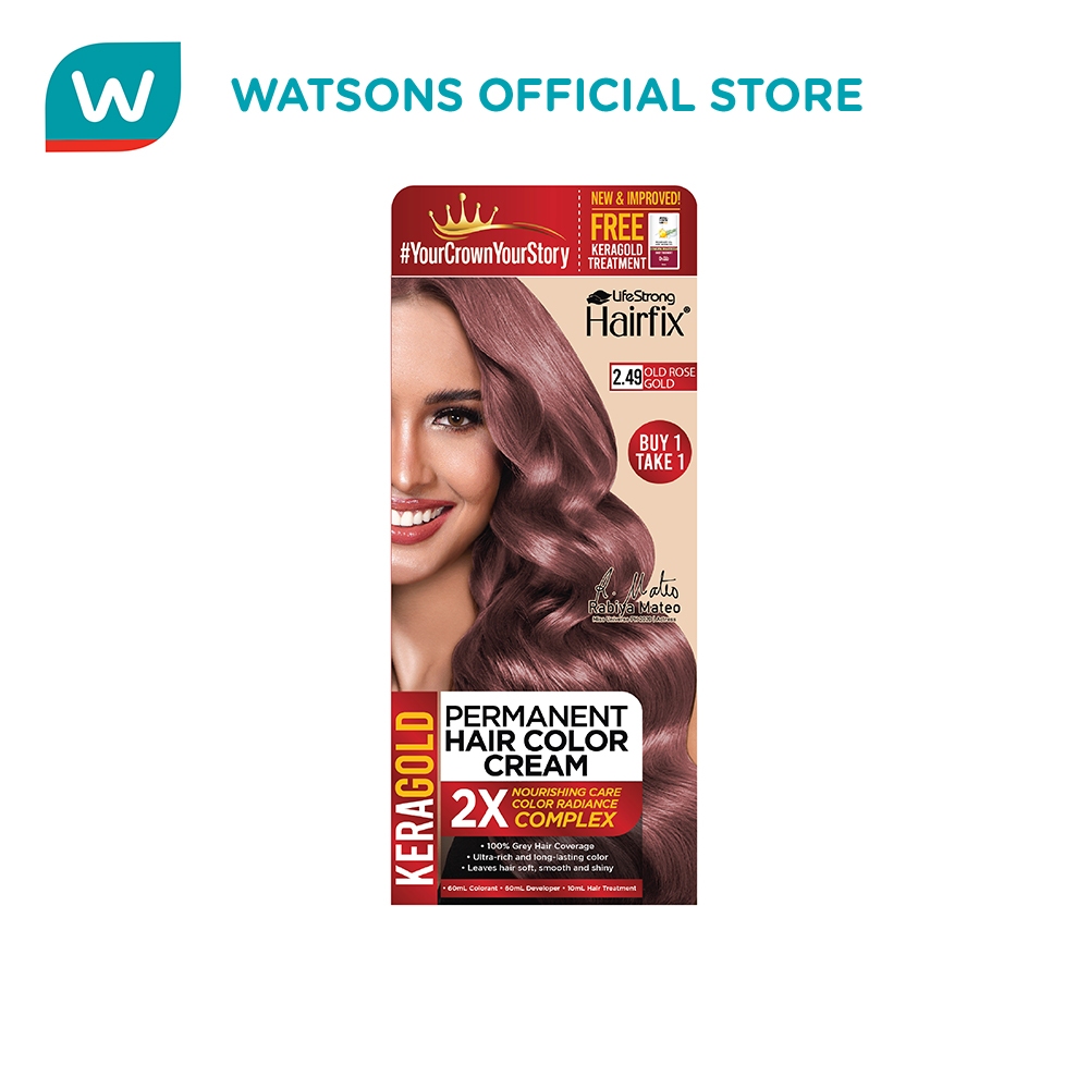 HAIRFIX Keragold Permanent Hair Color Cream 120ml Old Rose Gold ...