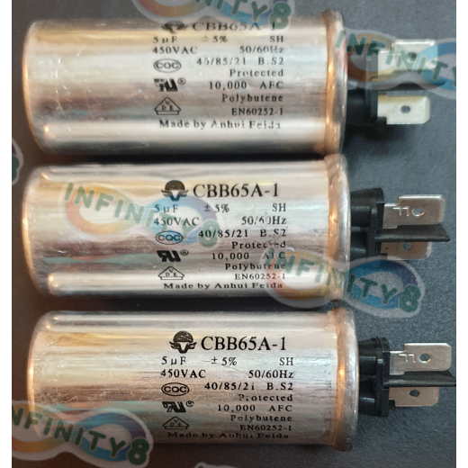 Capacitors CBB65A-1/Aluminum- Round Single /OEM Brand Original from 2.5 ...