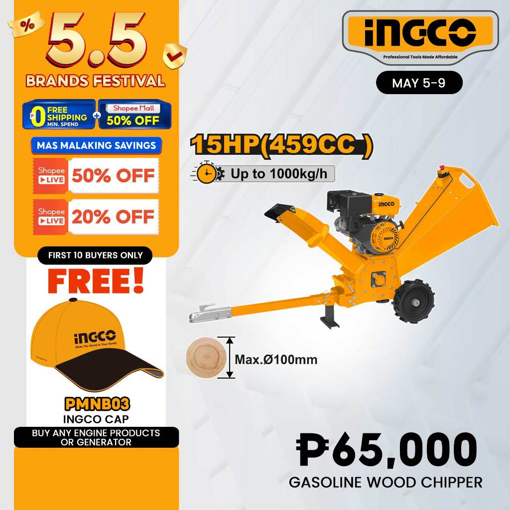INGCO 15HP Gasoline Wood Chipper 459cc WCS3100 IIT IPT DBS | Shopee ...