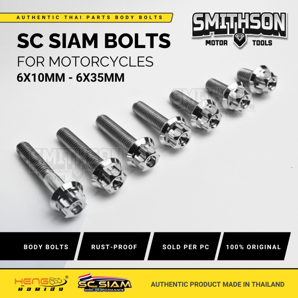 SC SIAM Gear Type CNC Fine Thread Bolt 6x10mm - 6x35mm ADV/ CLICK/ BEAT ...