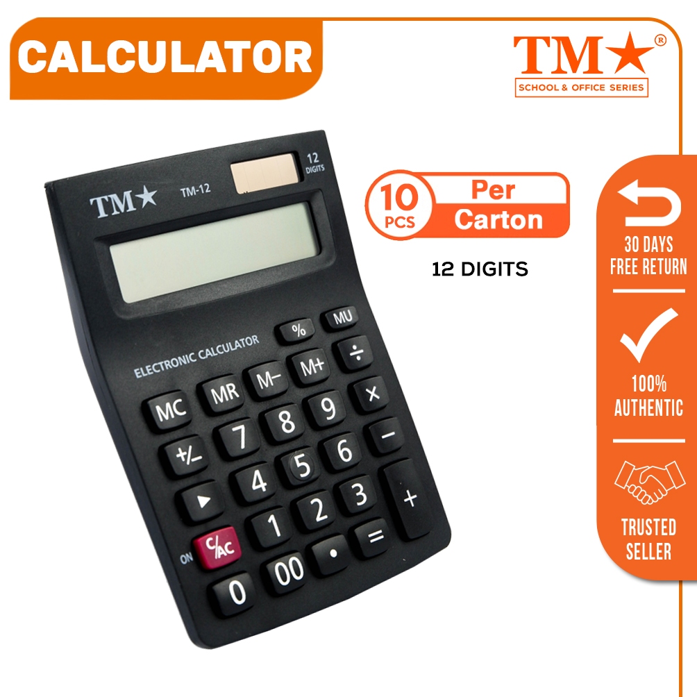 TM 10 pcs Calculator 12 Digits (TM-12) | Shopee Philippines