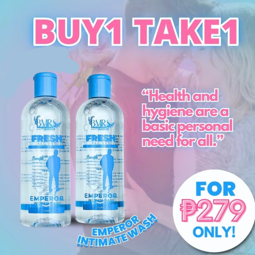 BUY 1 TAKE 1 BMRS Emperor Masculine Wash FRESH ALL DAY 150ML | Shopee ...