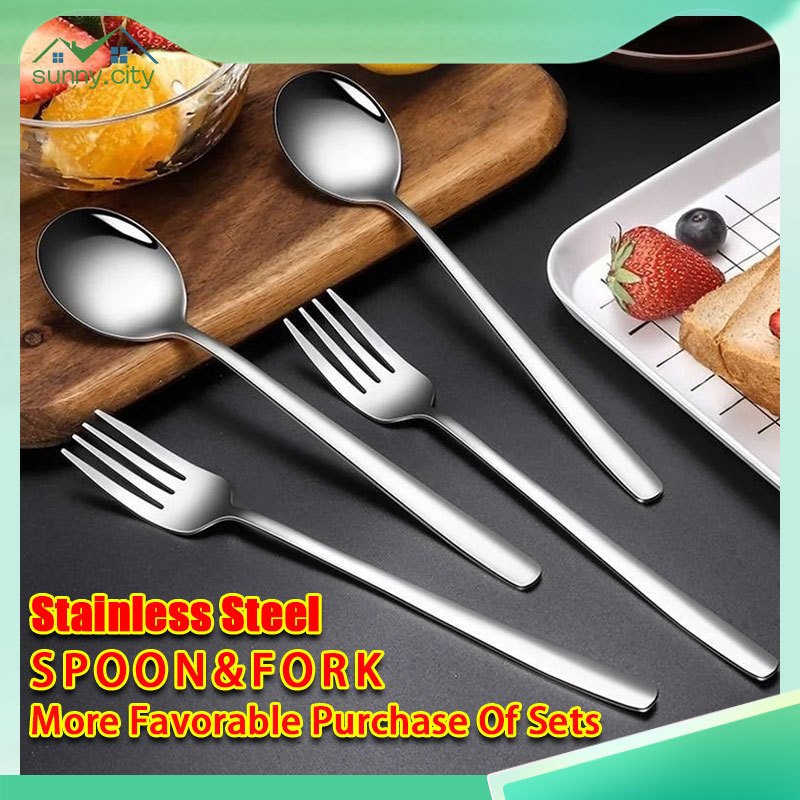Korean Cutlery Korean Style Flatware Stainless Steel Dining Spoon and ...