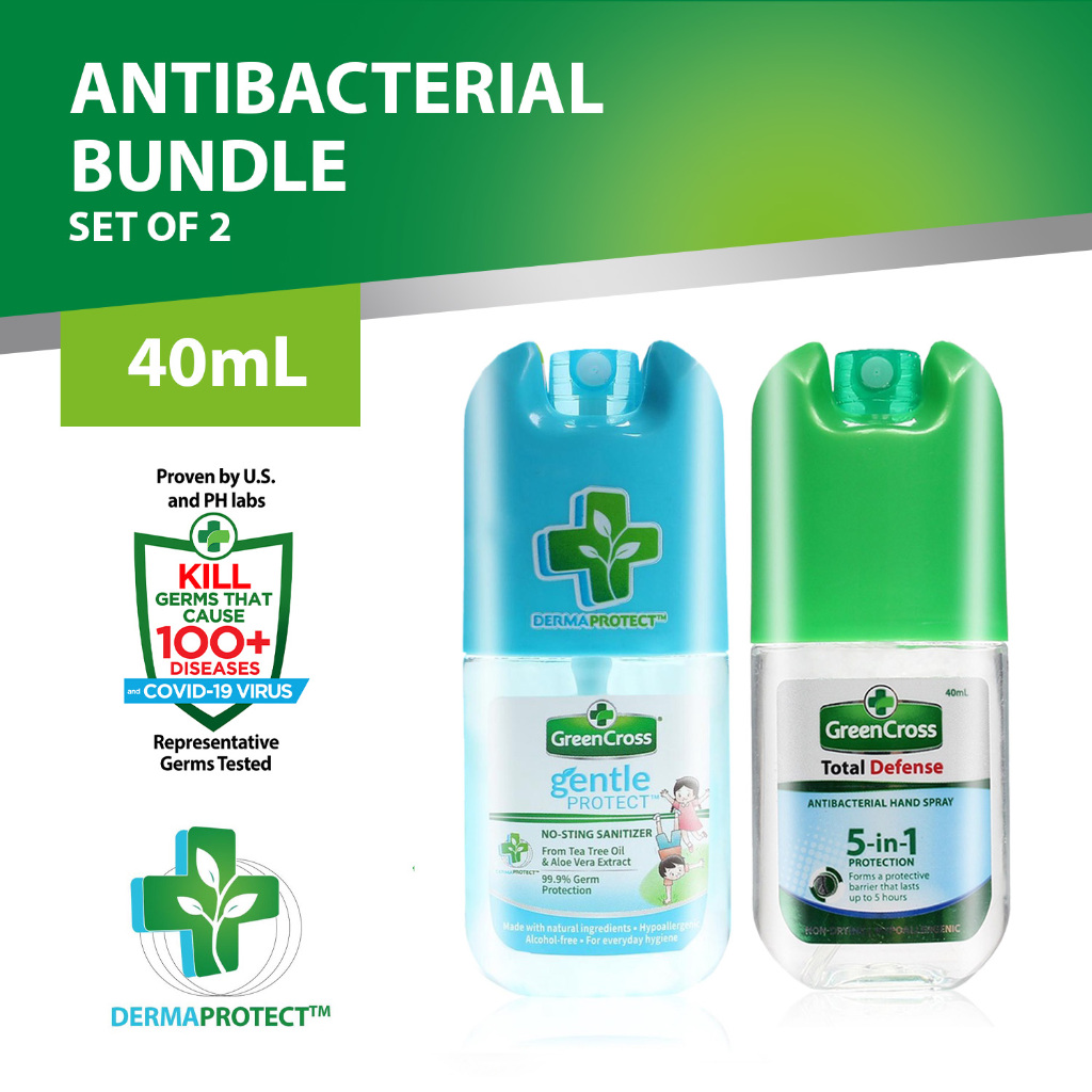 Green Cross Gentle Protect No-Sting Sanitizer 40ml and Total Defense ...