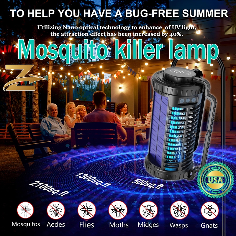 Rechargeable UV Light Bulb Mosquito Killer Lamp Electric Repellent LED ...
