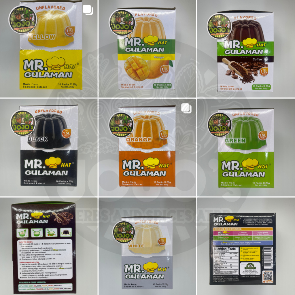 Mr. Gulaman Unflavored & Flavored Powder-based Jelly (10 packs x 25 g ...