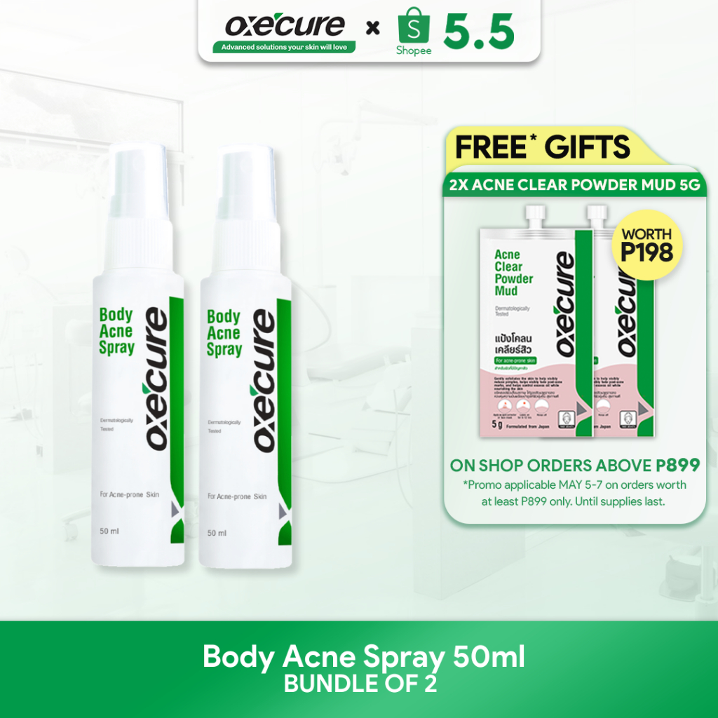 OXECURE 2% Salicylic Acid Body Acne Spray 50ml, Bundle of 2 | Shopee ...