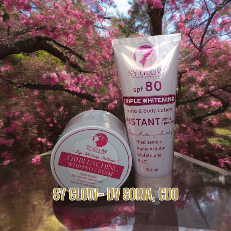 SY GLOW SPF 80 LOTION AND BLEACHING CREAM BUNDLE | Shopee Philippines