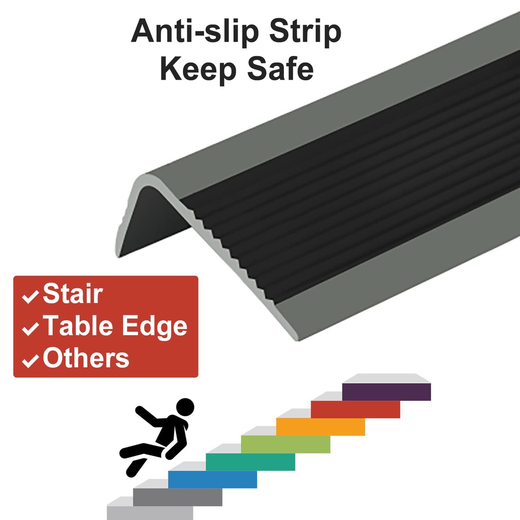 Anti Slip Strip for Stair Ladders Safe Stair Nosing PVC 100*2.5CM ...