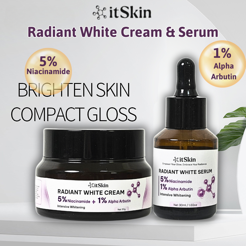 itSkin Radiant White Serum & Cream Set 5% Niacinamide + 1% Alpha ...
