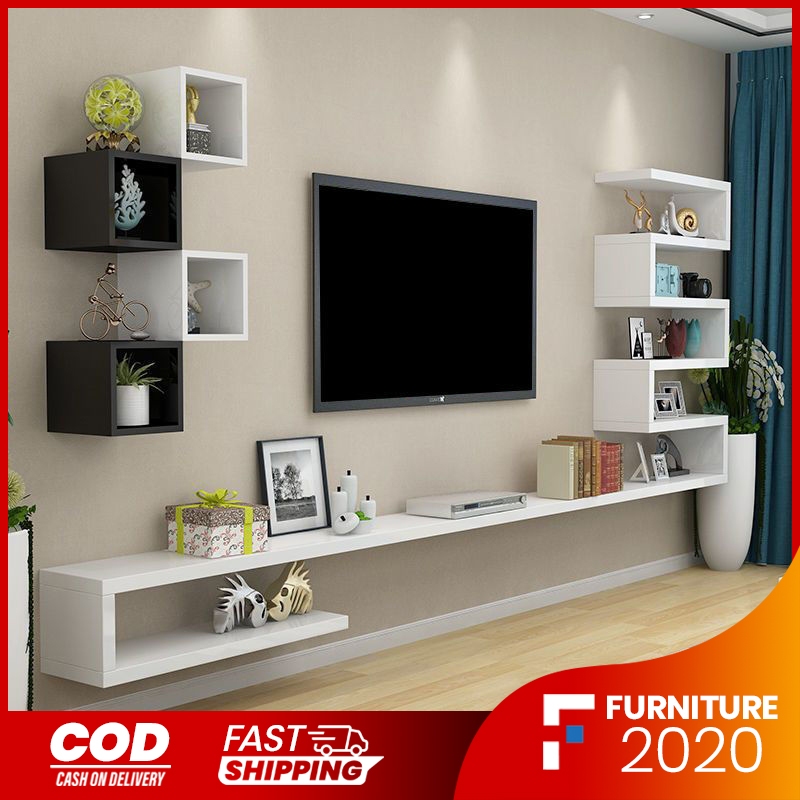 TV Rack Cabinet Furniture Modern Minimalist Wall Mounted TV Cabinet ...