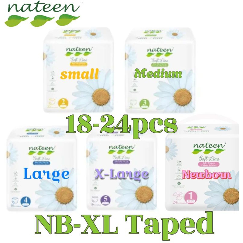 Nateen Soft Line Baby Diapers Taped, NB,S,M,L,XL Diapers,Super Soft ...