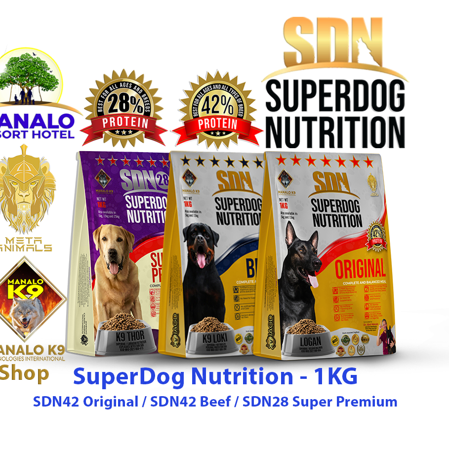 SUPERDOG NUTRITION - (1KG) - SDN42 Original, SDN42 Beef, SDN28 Super ...