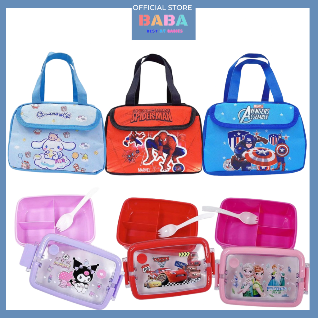 BABA INSULATION LUNCH BAG AND LUNCH BOX FOR GIRL AND BOY SCHOOL NEEDS ...
