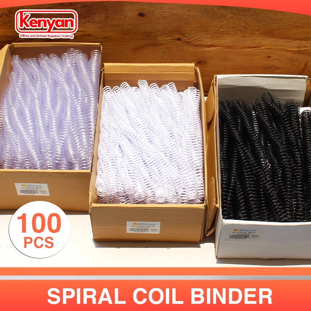 100pcs A4 Spiral Coil Binder 46 Holes PVC Plastic - 4:1 Pitch, 8mm to ...