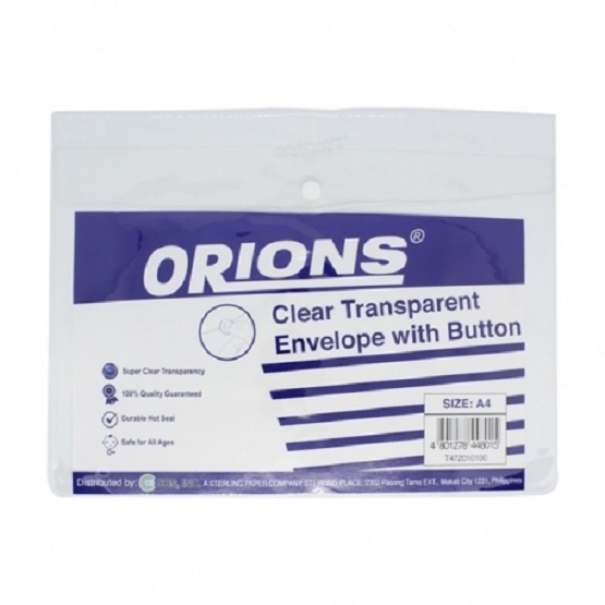 1 Pc Orions Clear Transparent Button Envelope | Shopee Philippines
