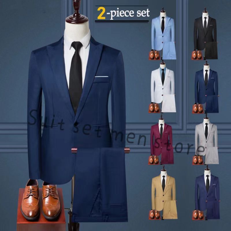 Americana suit for Men 2-Piece Business Suit Formal Wedding Suit ...
