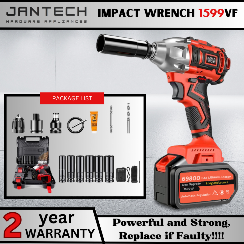 1599VF Impact Wrench 6 Size Cordless Electric Wrench Screwdriver Drill Driver | Shopee Philippines