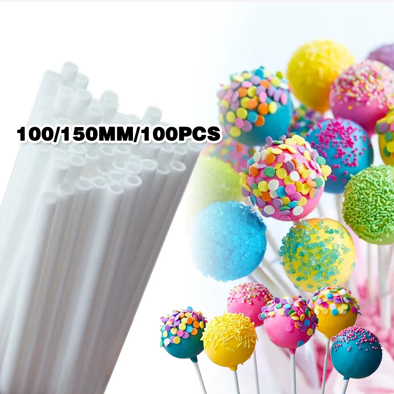 100Pcs Eco-friendly Solid Paper Lollipop Stick Cake Pop Sucker Sticks ...