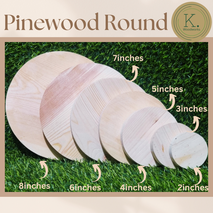 Kukkuk Woodworks Pinewood Round Circle Unpainted 2 3 4 5 6 7 8 inches ...