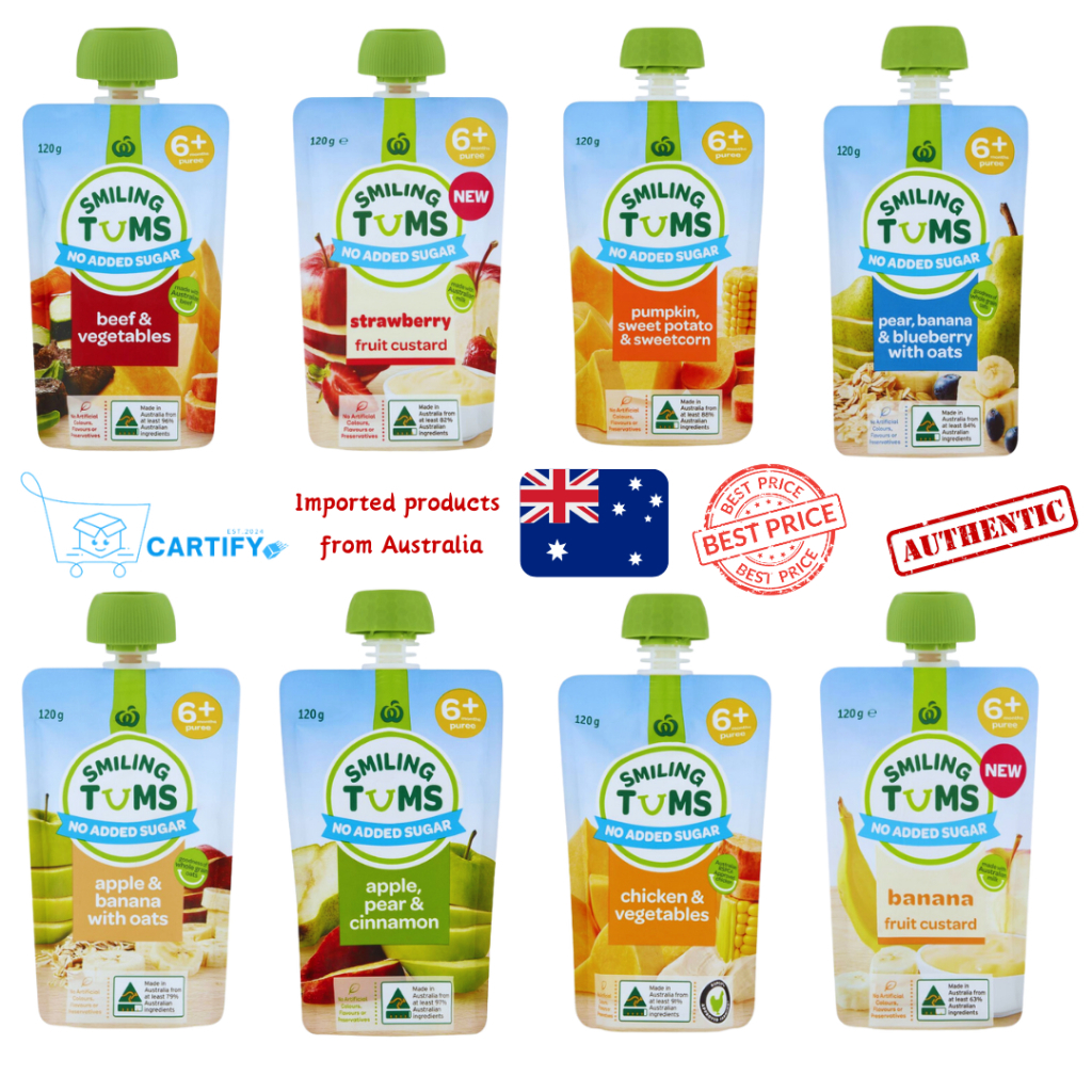 Woolworths Smiling Tums Baby Food Puree (Made in Australia) 120grams ...