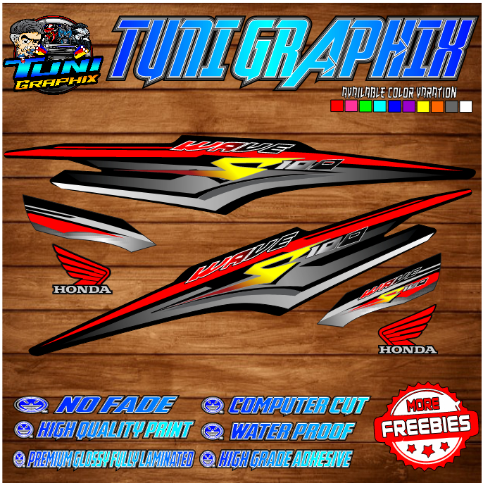 HONDA WAVE 100 S STOCK DECALS W/ FREEBIES | Shopee Philippines