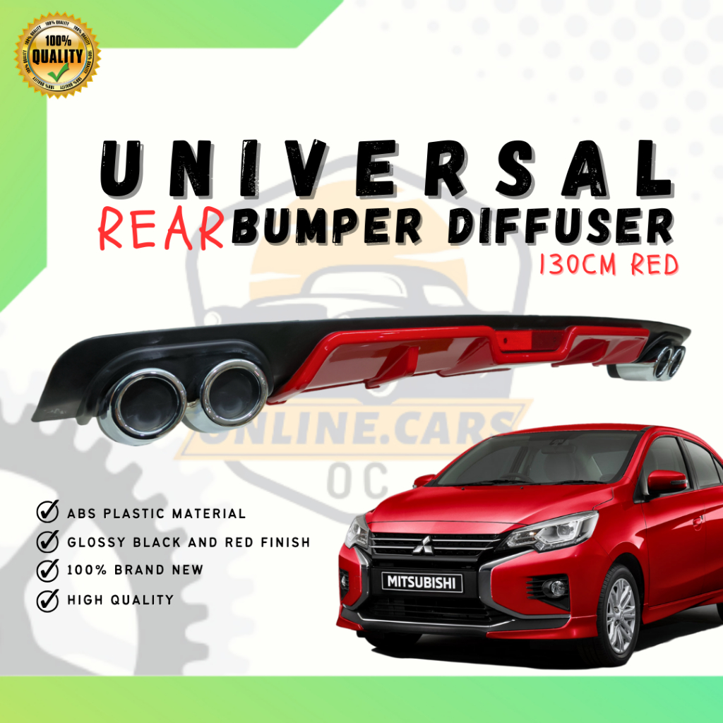 OC Universal 130cm Car Rear Bumper Diffuser Lip ABS Plastic (9263 ...