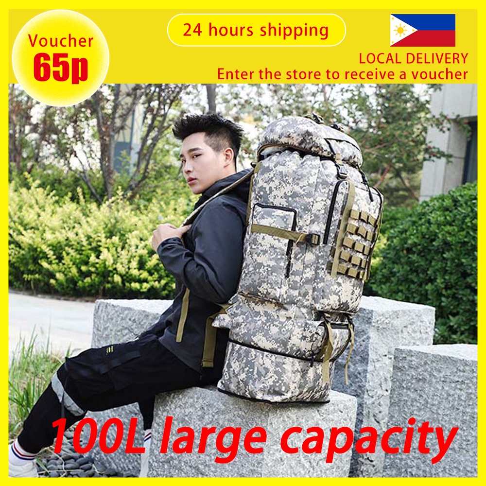 100L Hiking Bag Men's Backpack Waterproof Bagpack Camping Hiking ...