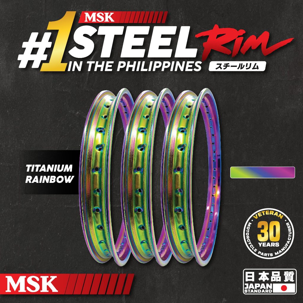 MSK Steel Rim (Titanium rainbow) - SIZE 17 | Shopee Philippines