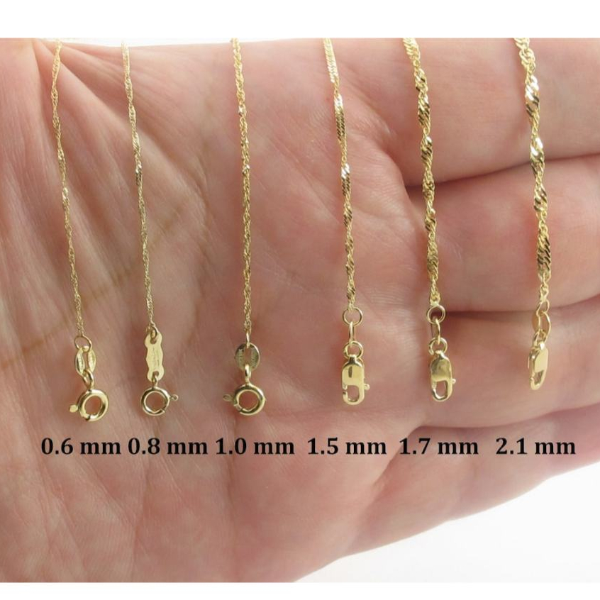 18k Pawnable Saudi Gold Necklace for men and Women, Gold Chain, Gold ...