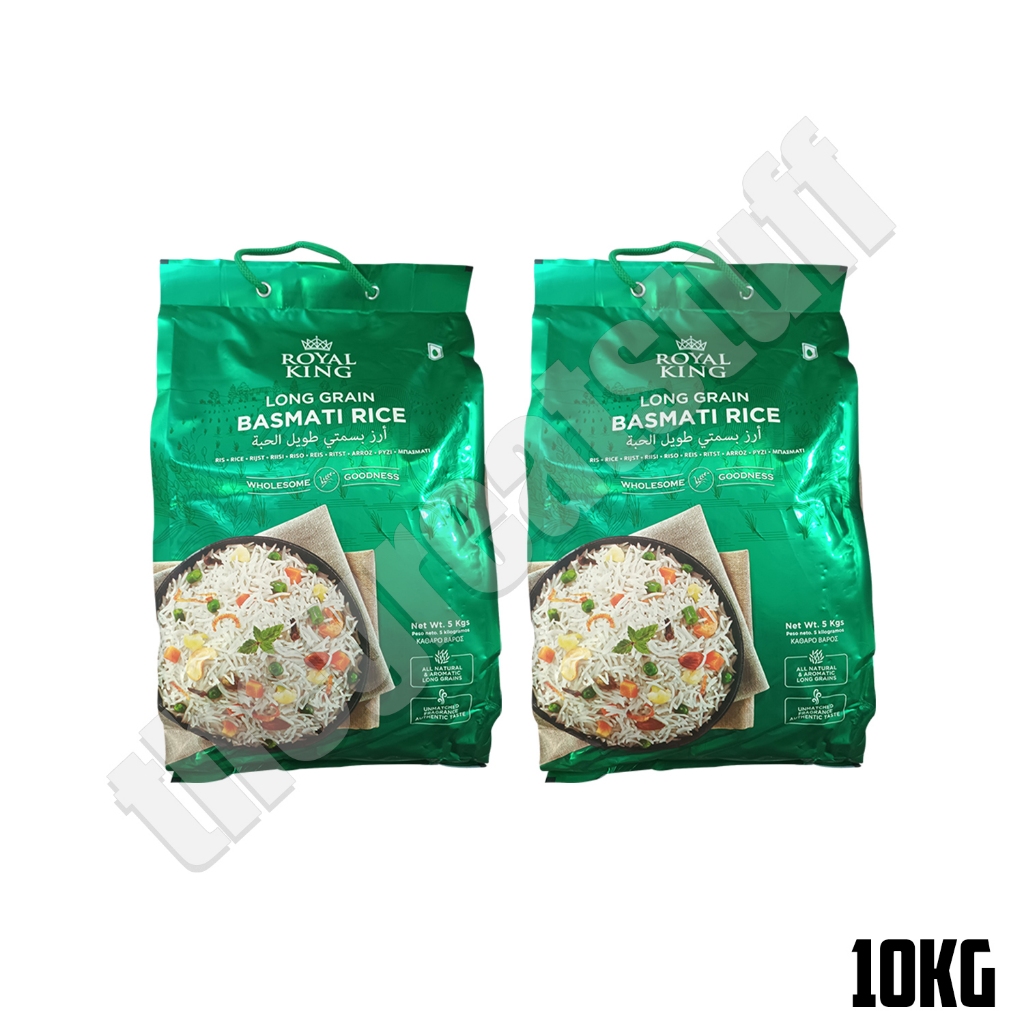 10kg Royal King Long Grain Basmati Rice (All natural & Aromatic Long ...
