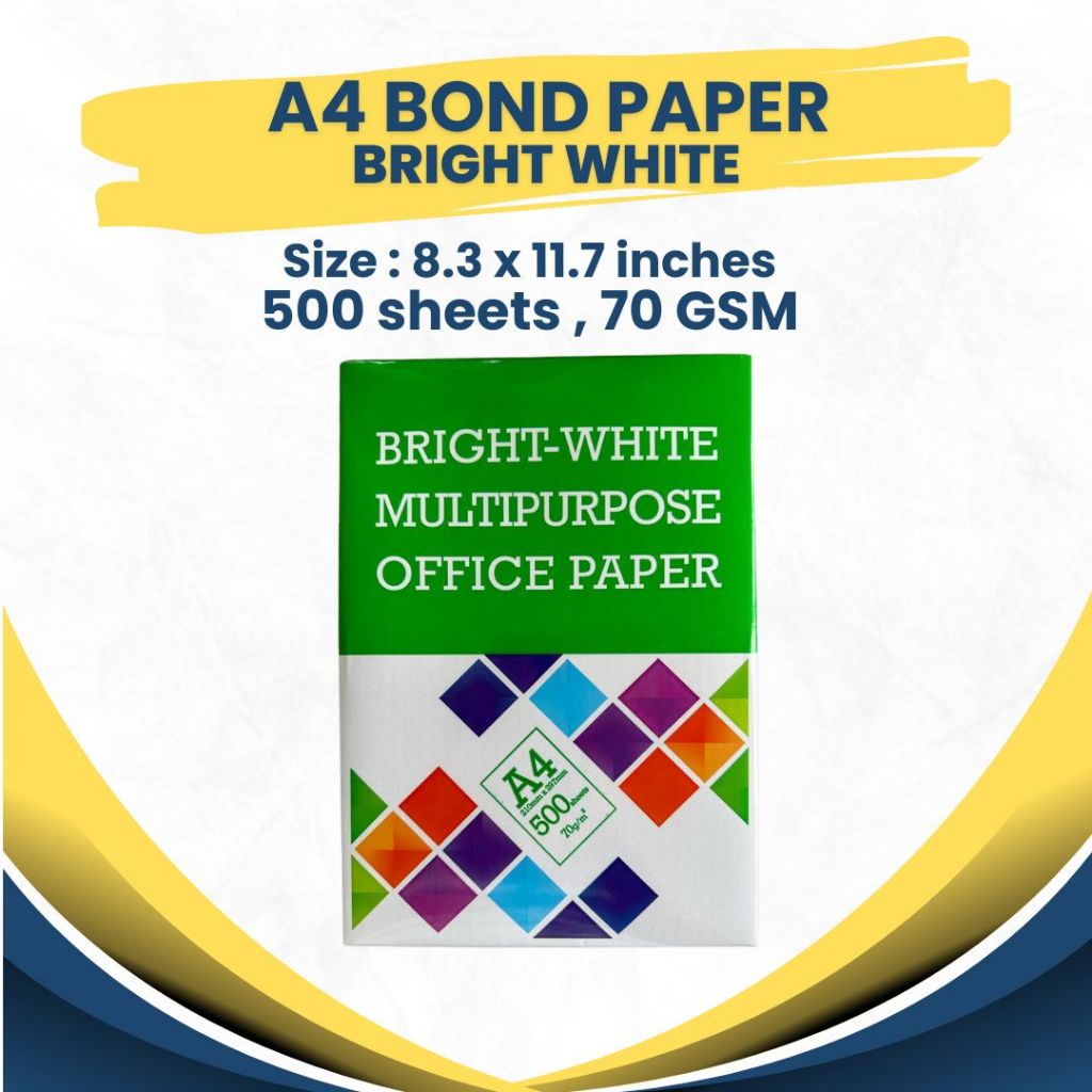 A4 Size Bond Paper Bright White Paper 70 GSM 500 sheets | Shopee ...