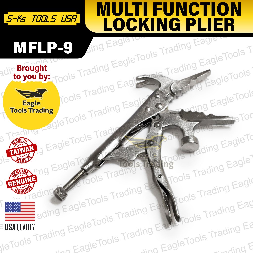 S-Ks Tools USA Multi Function Locking Plier | 6 in 1 | Heat Treated Jaws | CR-V Steel | MFLP-9 ...