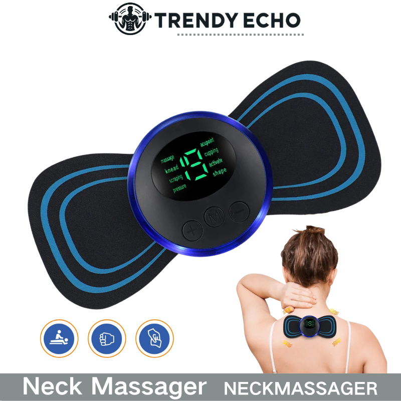 EMS Portable Body Back Mini Neck Massager Stickers Vibration Electric ...