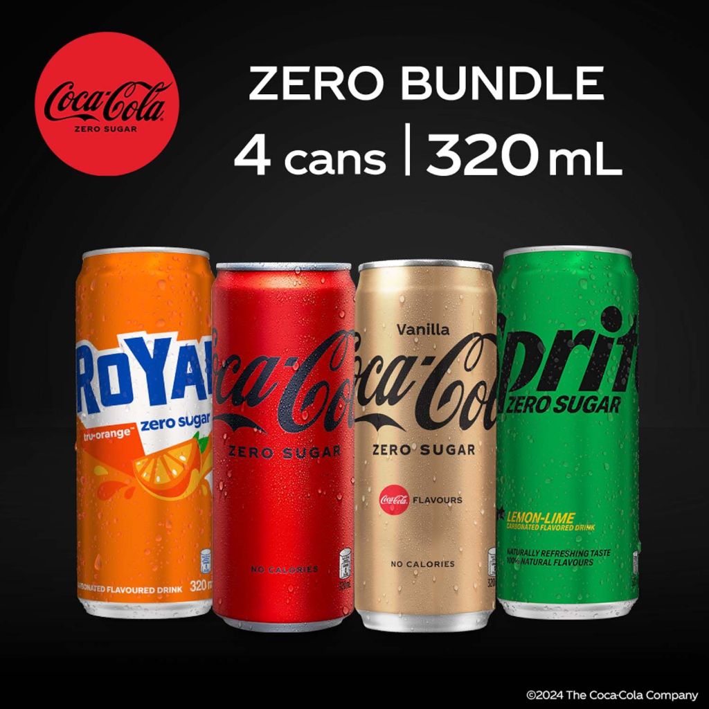 Coca-Cola, Vanilla, Royal, Sprite Zero Sugar Softdrinks Bundle 320ml ...