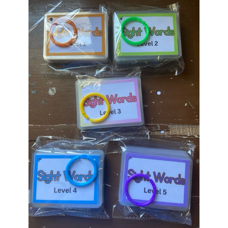 SIGHT WORDS FLASHCARDS Level 1 to 5 Laminated Educational Flashcard ...